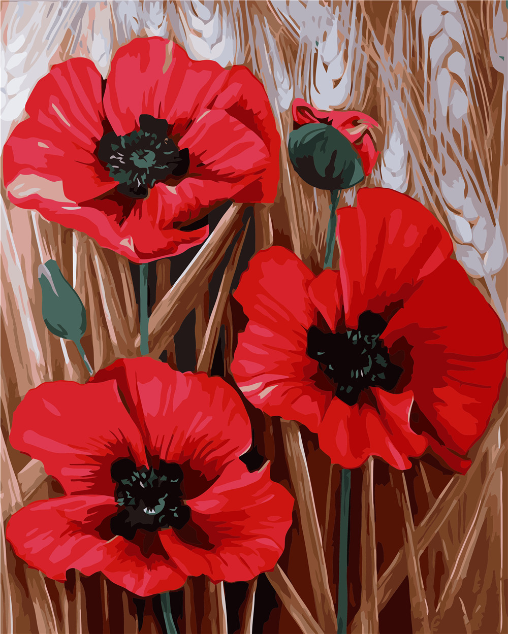 Flores rojas VA-1680 - Malaquitas